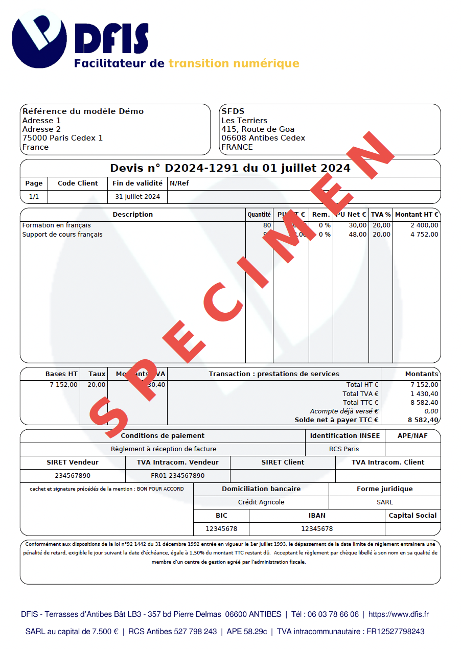 DFIS FACTURATION | Gestion 100% en ligne | Devis et facturation